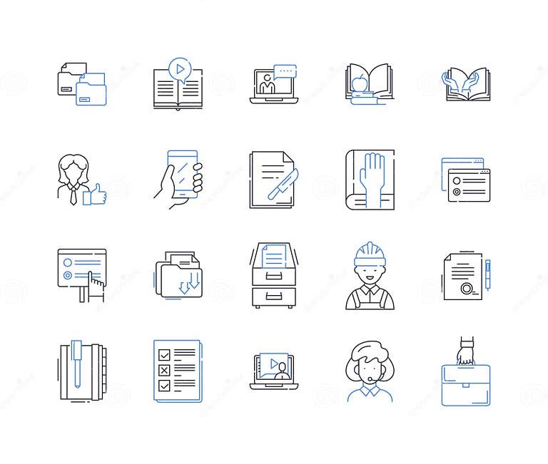 Data Analysis Line Icons Collection Analytics Insights Reporting Statistics Visualization