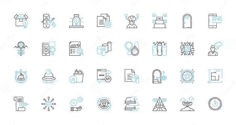 Data Analysis Linear Icons Set. Insights, Metrics, Analytics ...