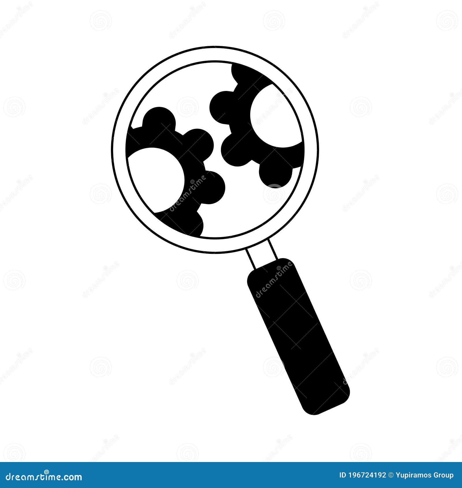Data Analysis, Magnifying Glass Gear Engine Optimization Line Icon ...