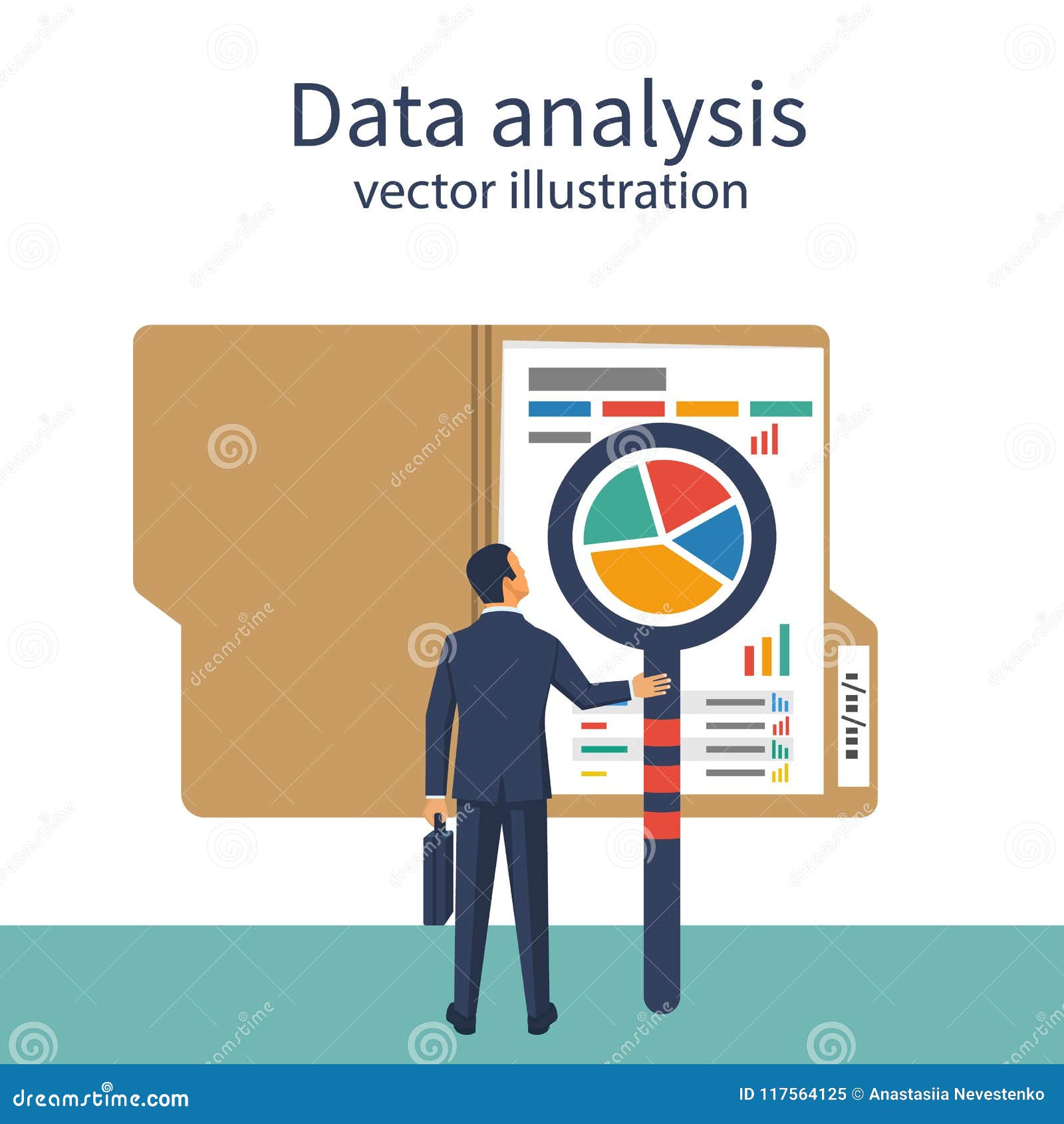 Data analysis man stock vector. Illustration of closeup - 117564125