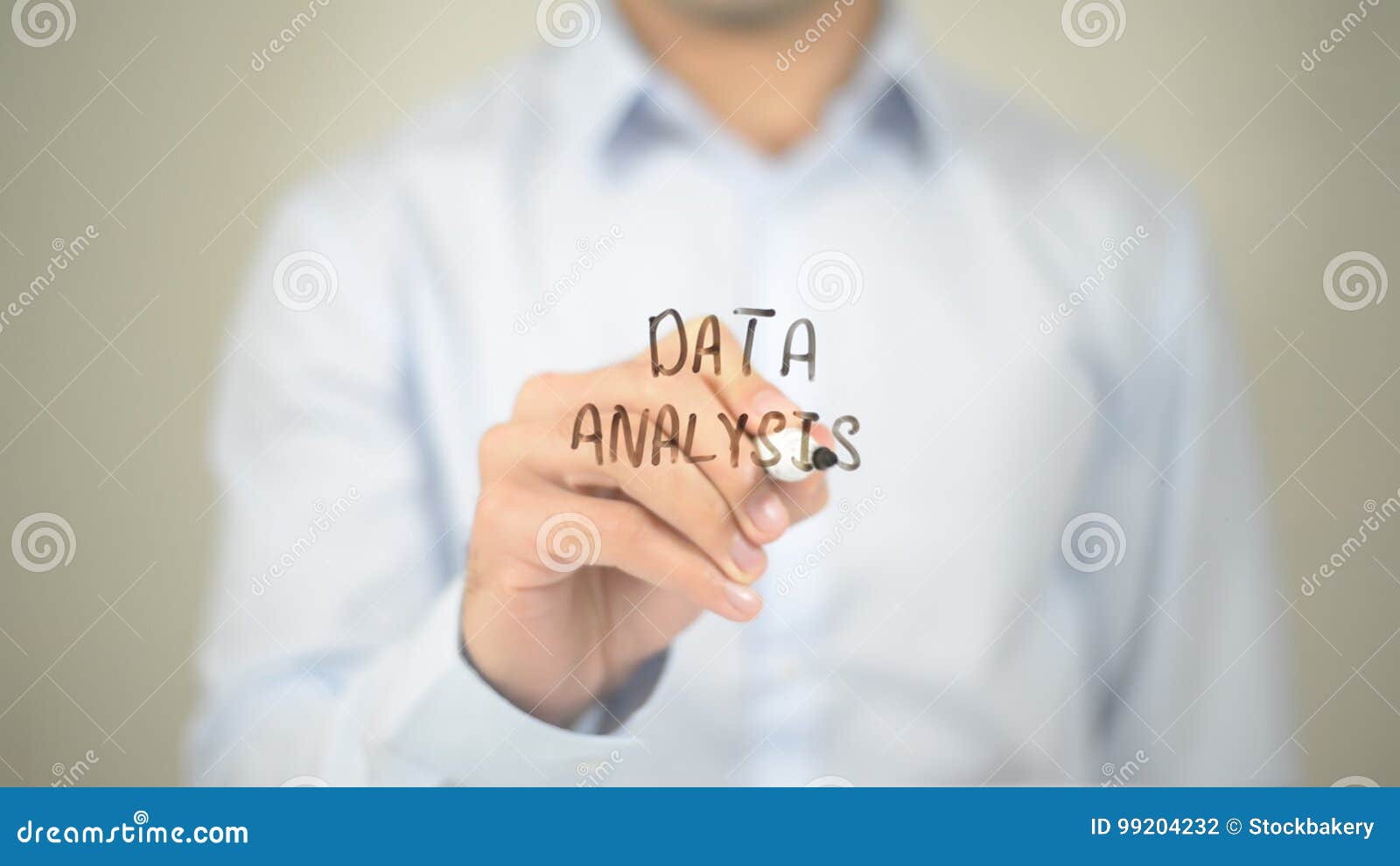 Data Analysis, Man Writing on Transparent Screen Stock Photo - Image of ...