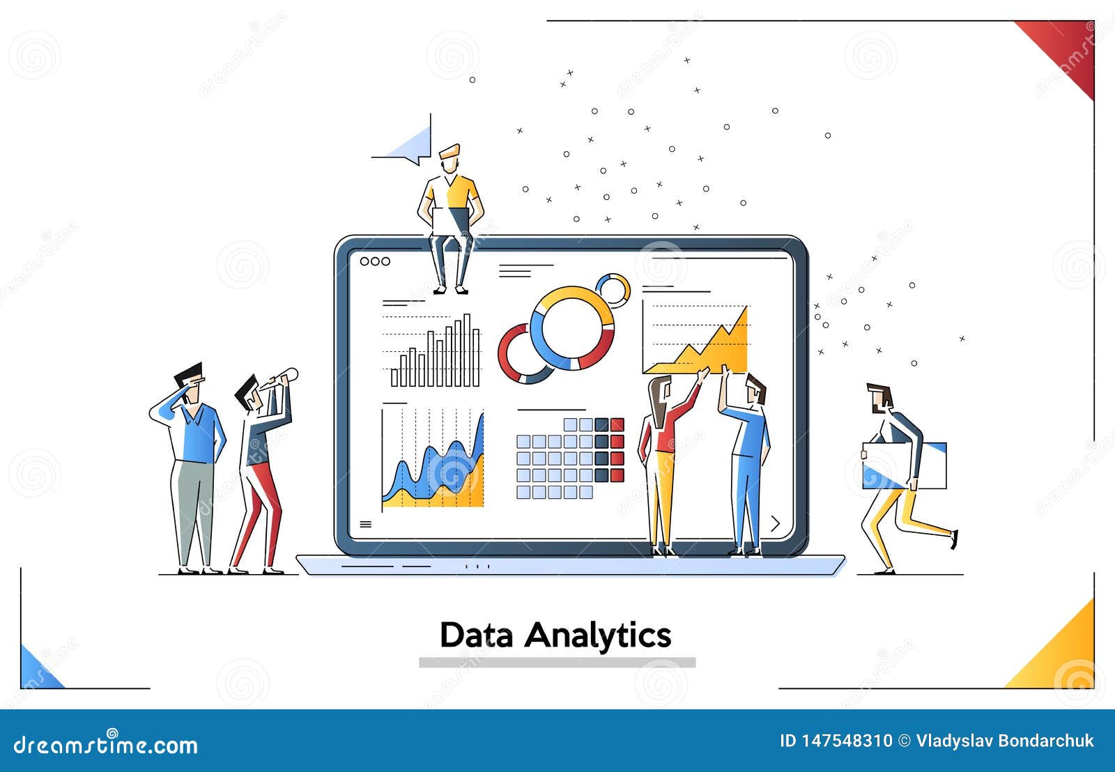 Data Analysis Modern Flat Design Concept Analytics And People Concept
