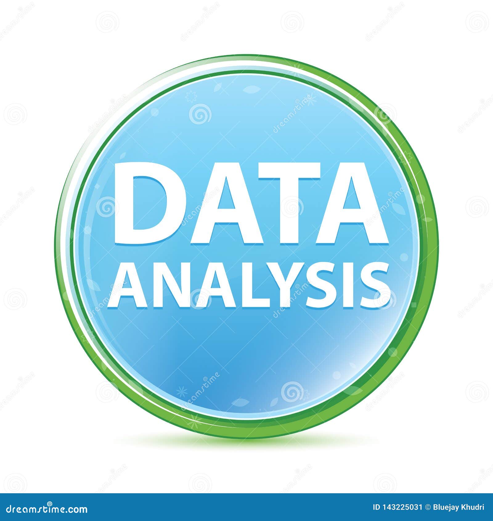 Data Analysis Natural Aqua Cyan Blue Round Button Stock Illustration ...