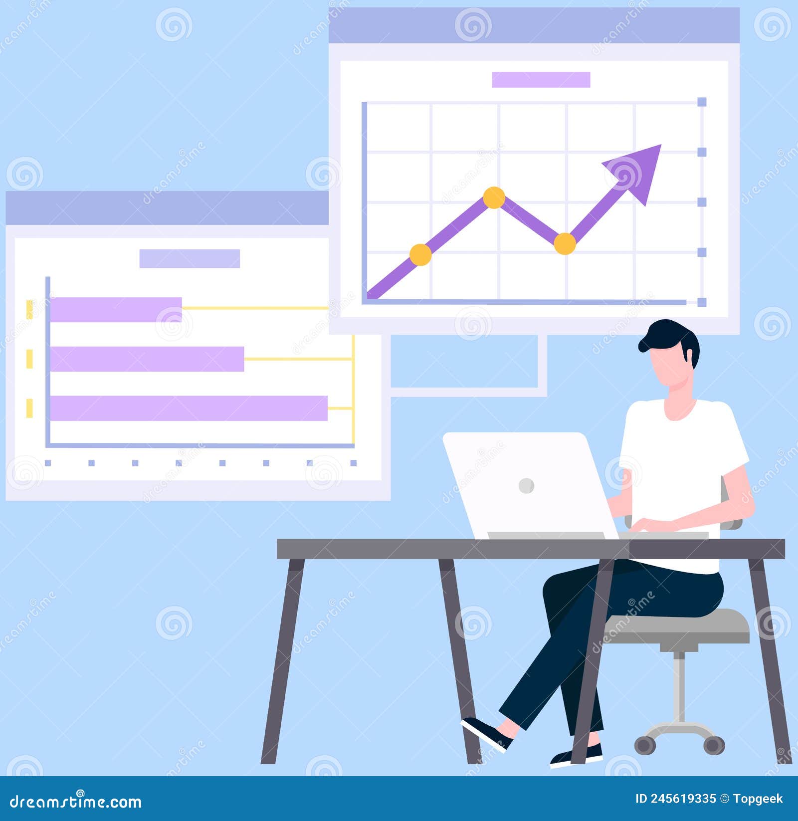 Data Analysis Research Statistics Interactive Panel. Data Screen with ...