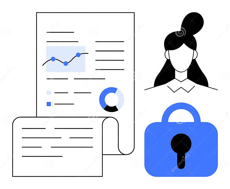 Data Analysis and Security with Professional Representation Stock Illustration - Illustration of ...