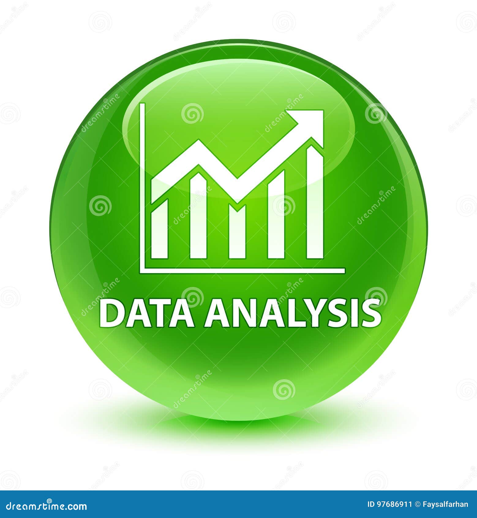 Data Analysis (statistics Icon) Glassy Green Round Button Stock ...