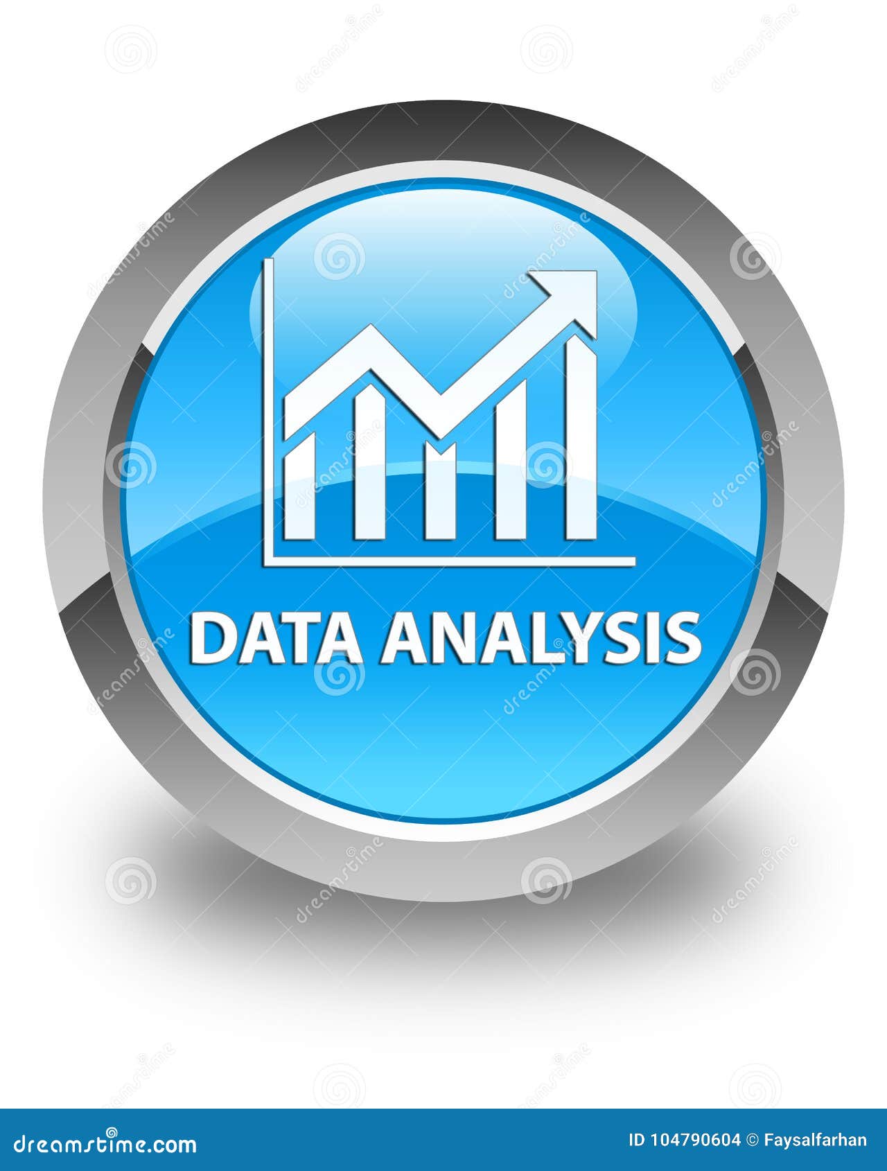 Data Analysis (statistics Icon) Glossy Cyan Blue Round Button Stock ...