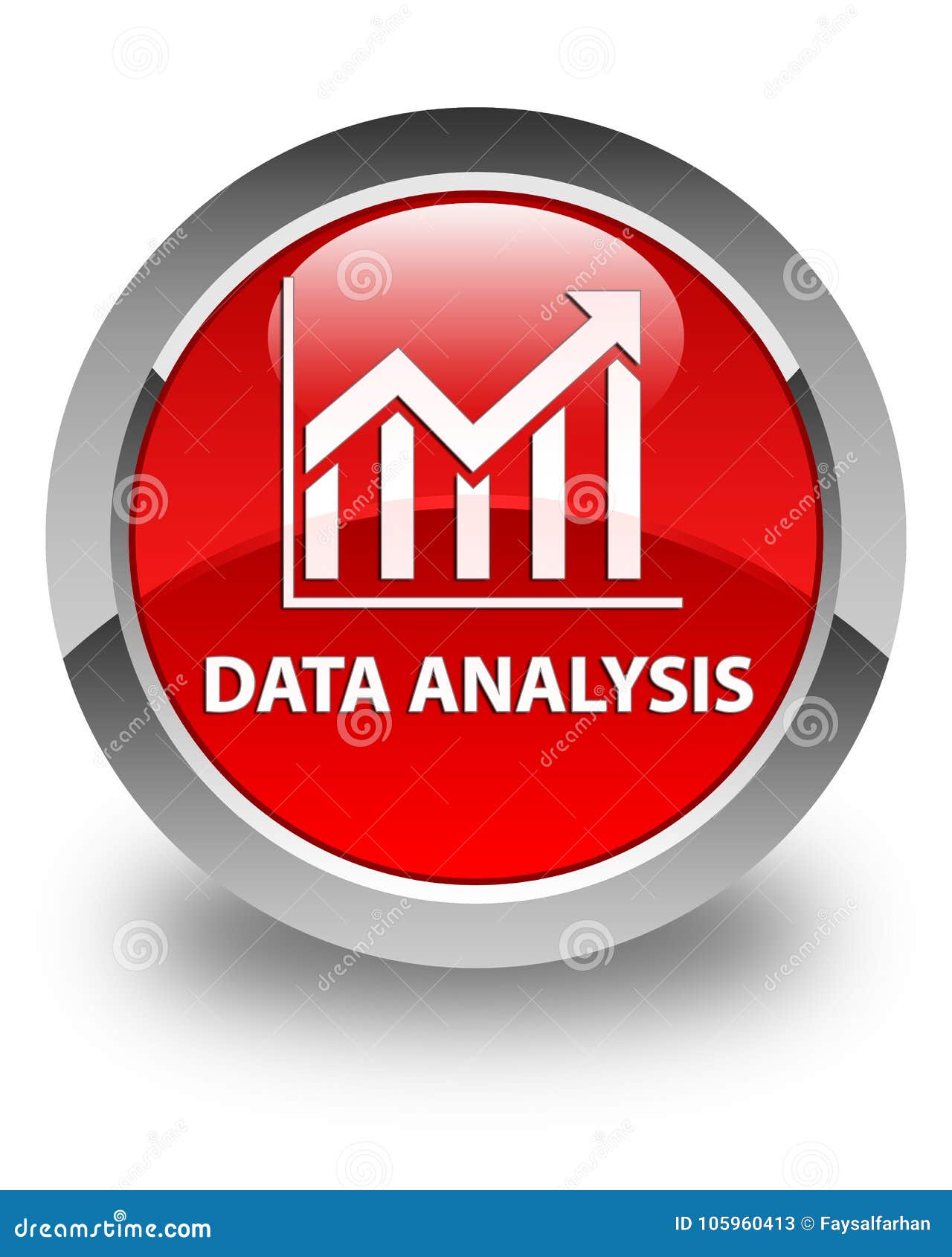 Data Analysis (statistics Icon) Glossy Red Round Button Stock ...