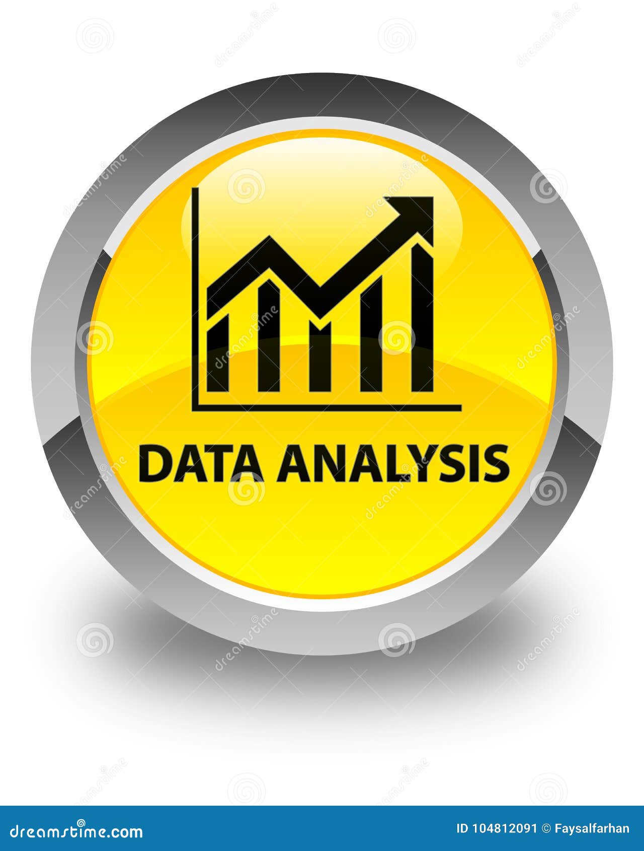 Data Analysis (statistics Icon) Glossy Yellow Round Button Stock ...