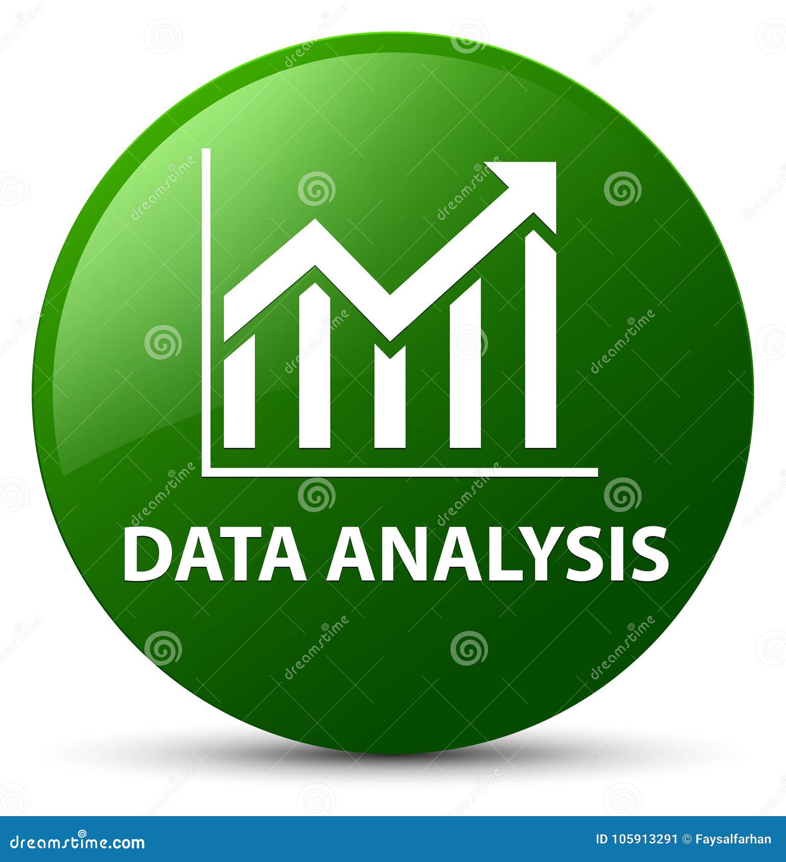 Data Analysis (statistics Icon) Green Round Button Stock Illustration ...