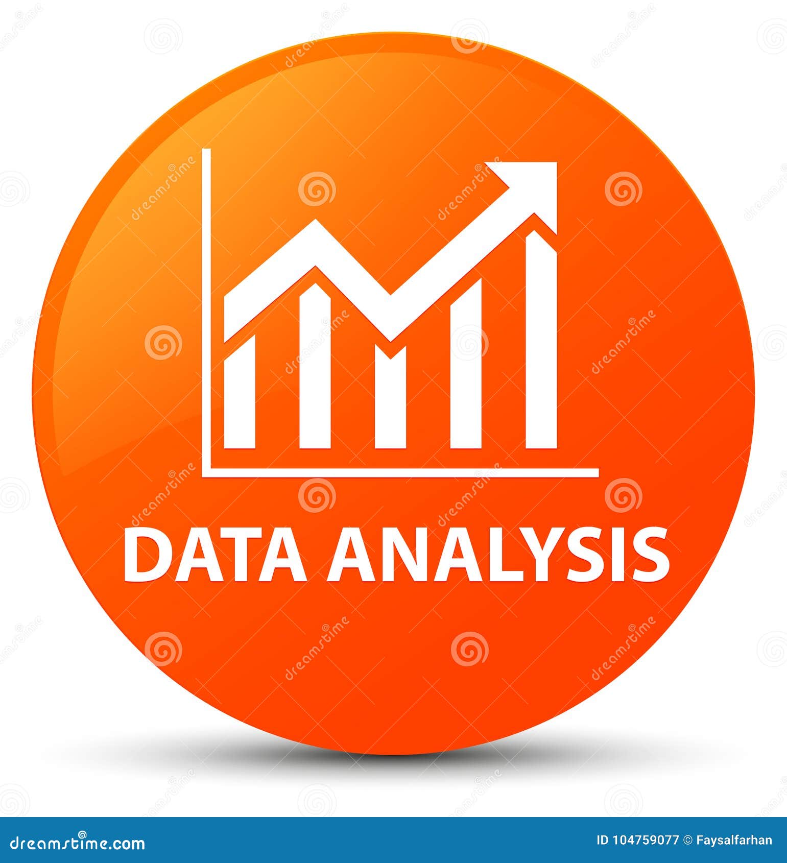 Data Analysis (statistics Icon) Orange Round Button Stock Illustration ...