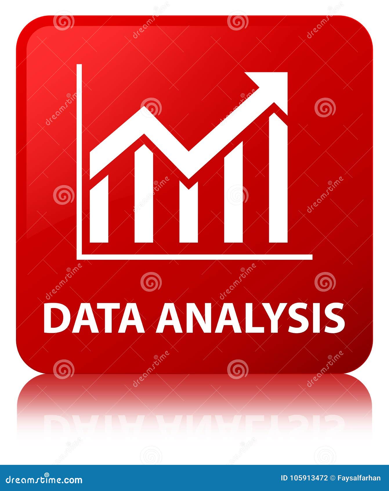Data Analysis (statistics Icon) Red Square Button Stock Illustration ...