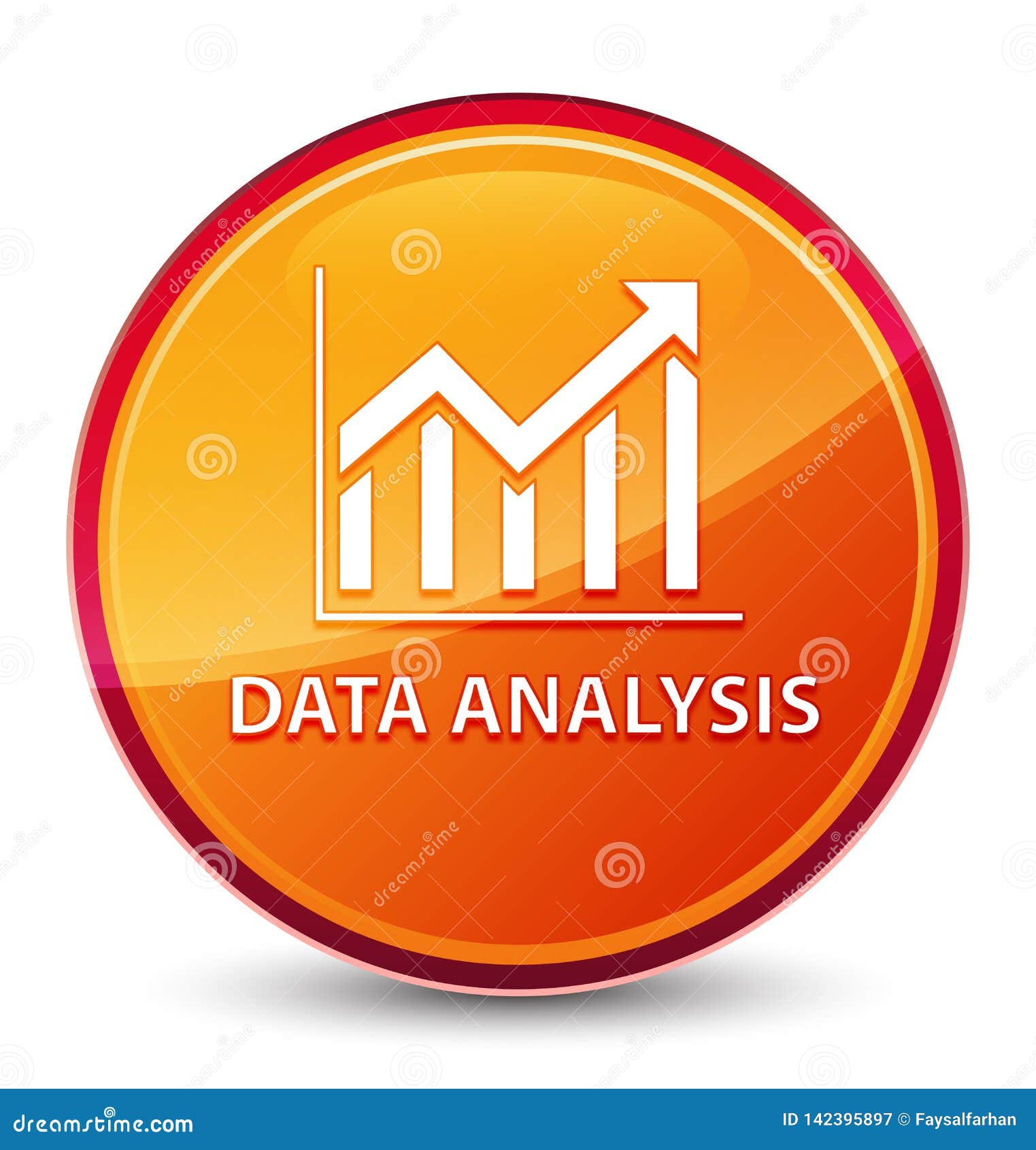 Data Analysis (statistics Icon) Special Glassy Orange Round Button ...