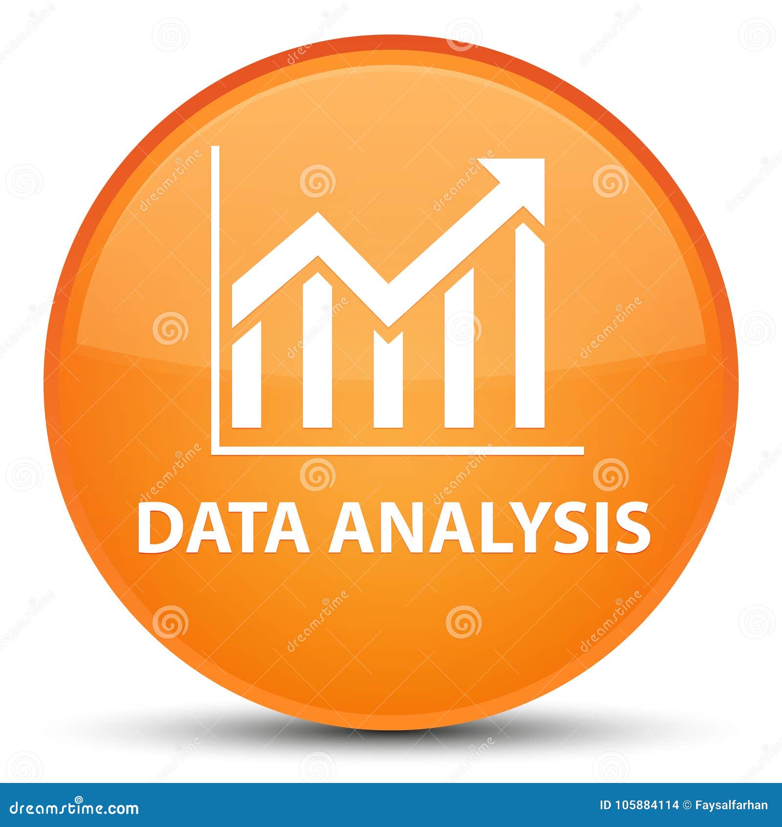Data Analysis (statistics Icon) Special Orange Round Button Stock ...