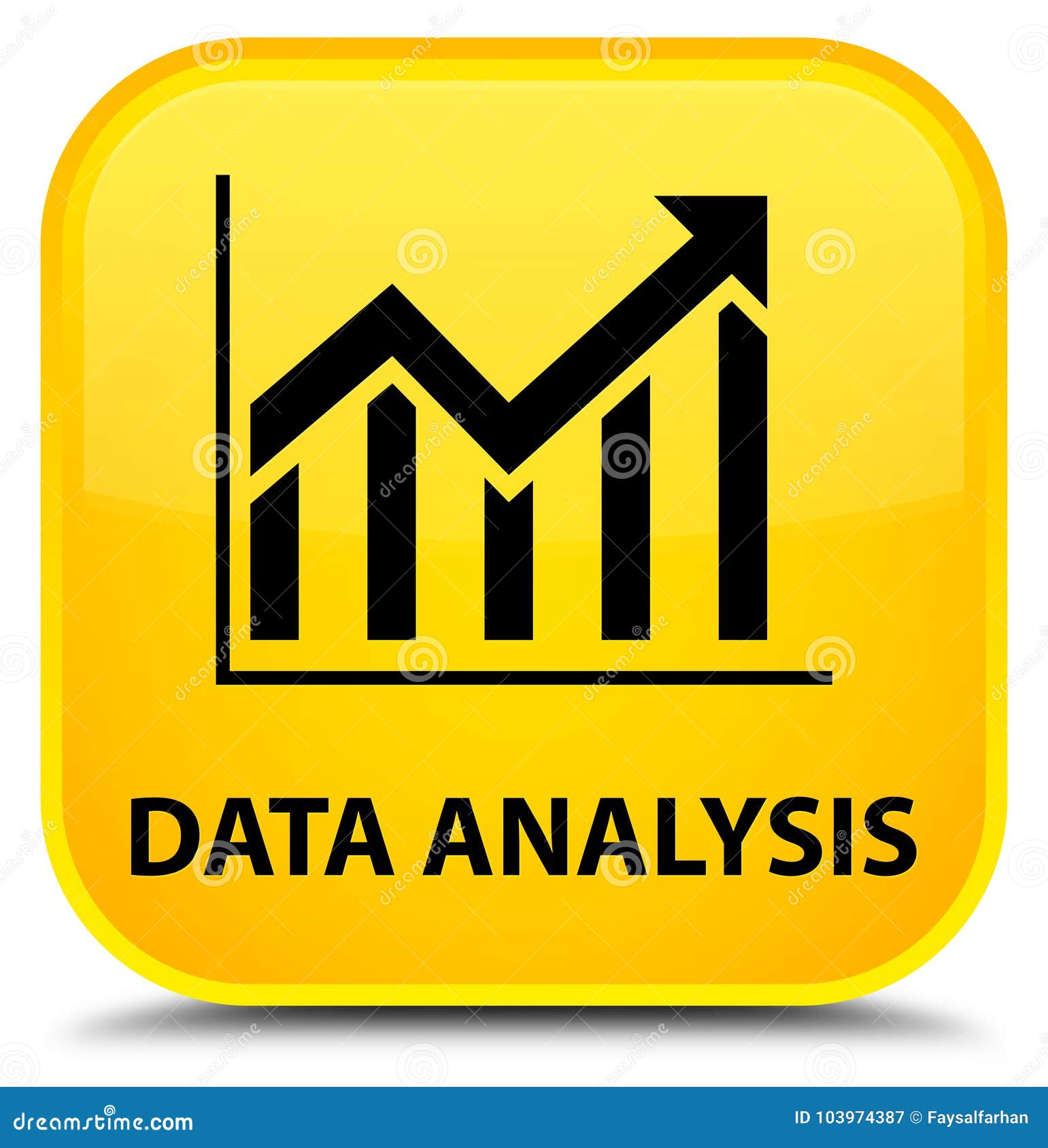 Data Analysis (statistics Icon) Special Yellow Square Button Stock ...