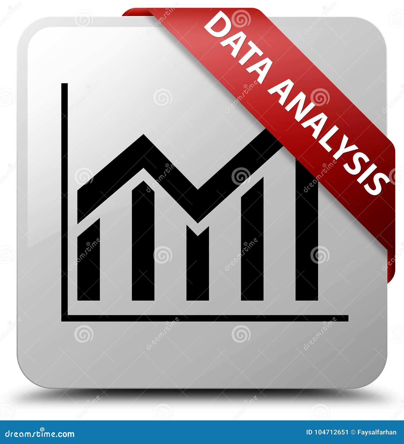 Data Analysis (statistics Icon) White Square Button Red Ribbon I Stock ...