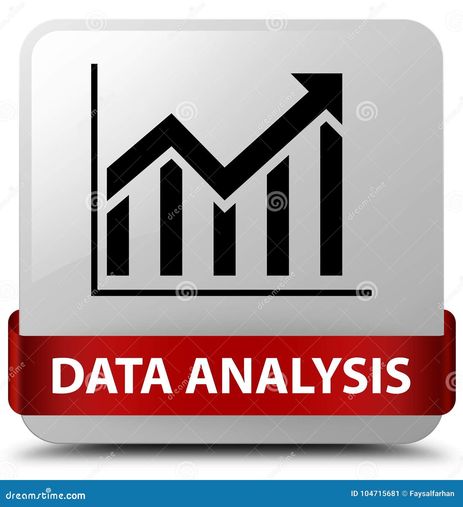 Data Analysis (statistics Icon) White Square Button Red Ribbon I Stock ...