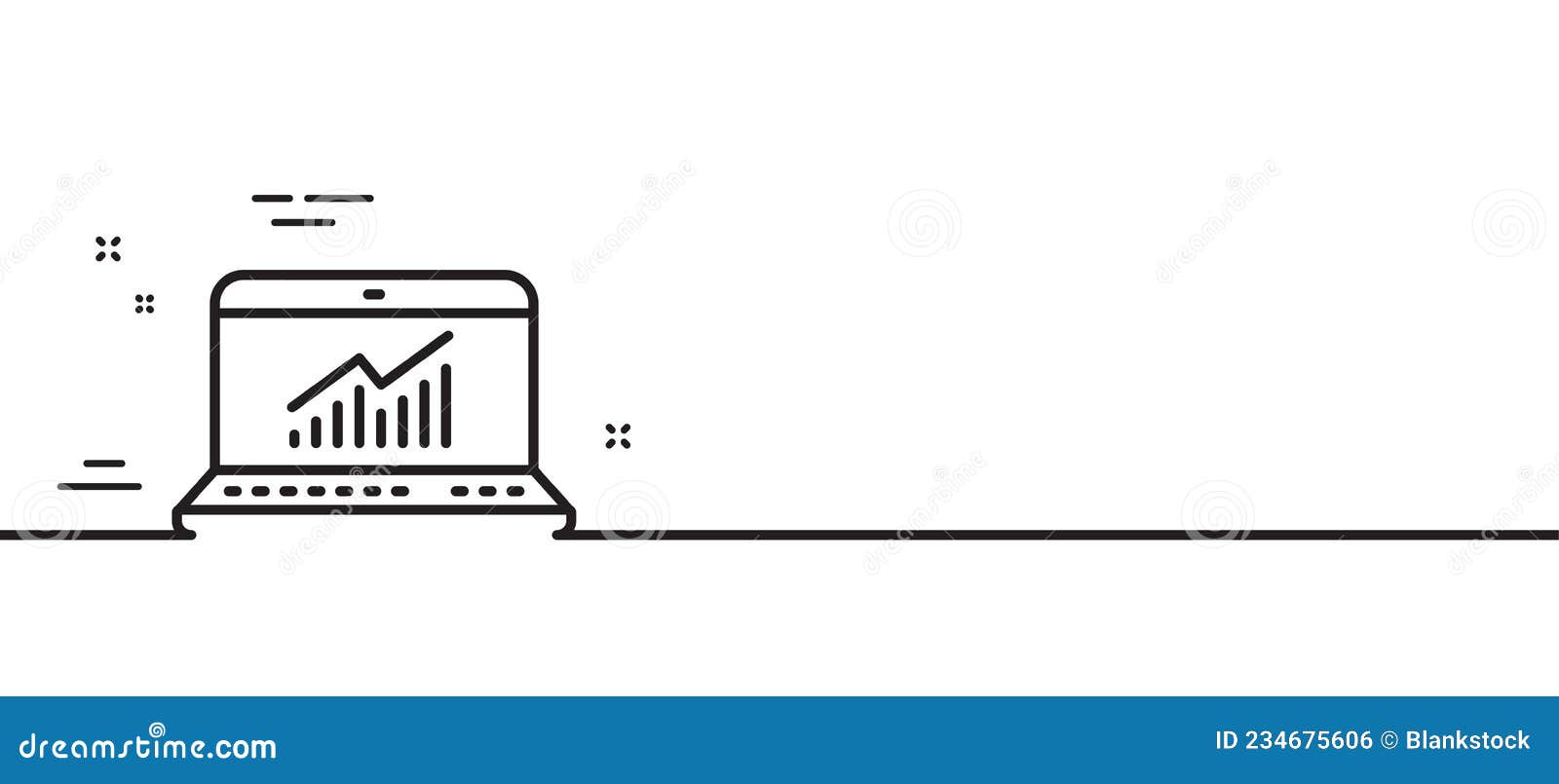 Data Analysis and Statistics Line Icon. Computer. Minimal Line Pattern Banner. Vector Stock ...