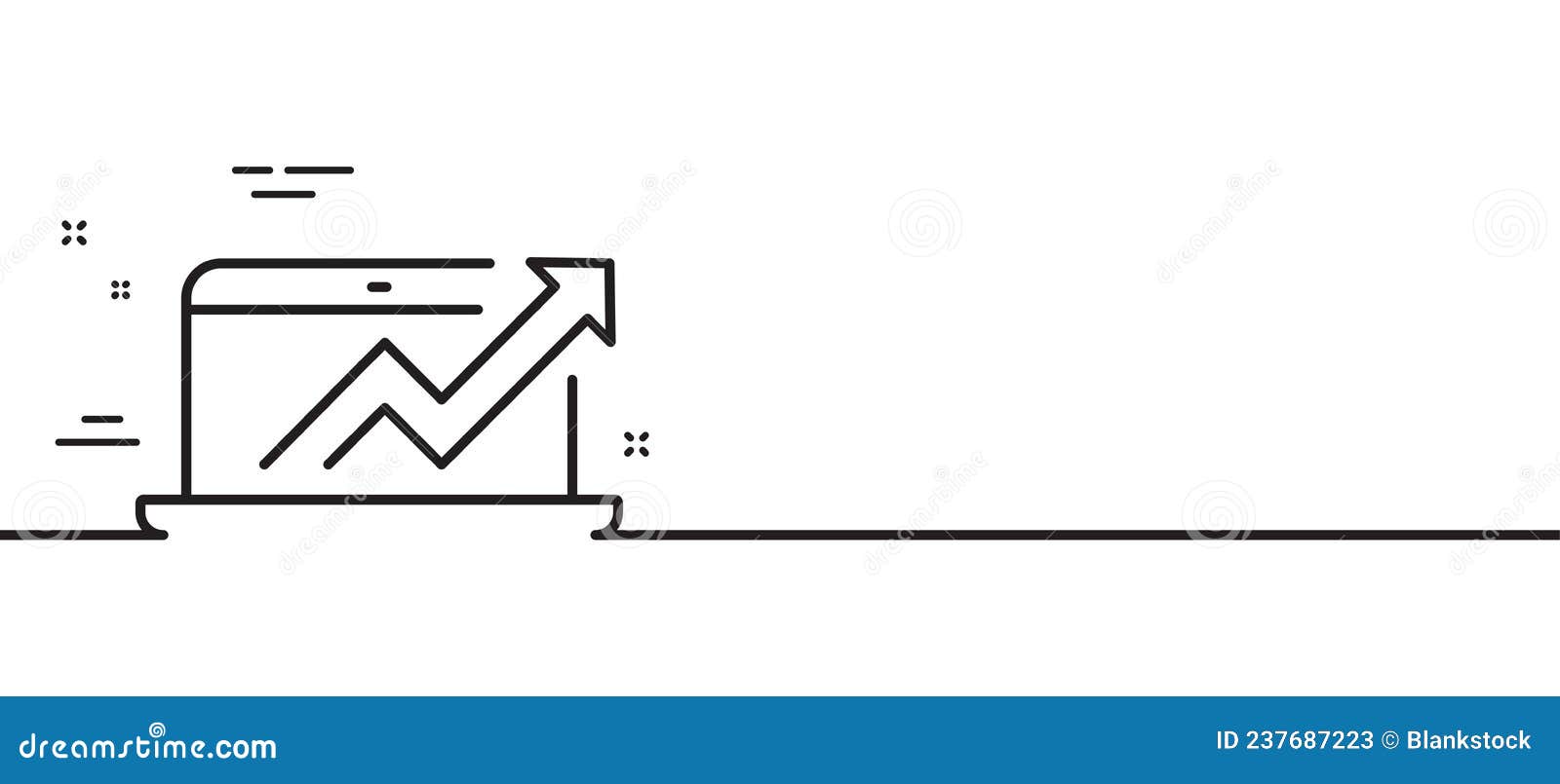 Data Analysis and Statistics Line Icon. Computer. Minimal Line Pattern Banner. Vector Stock ...