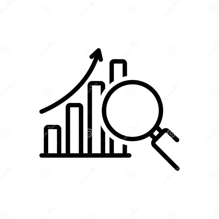 Black Line Icon for Data Analysis Symbol, Analysis and Research Stock ...