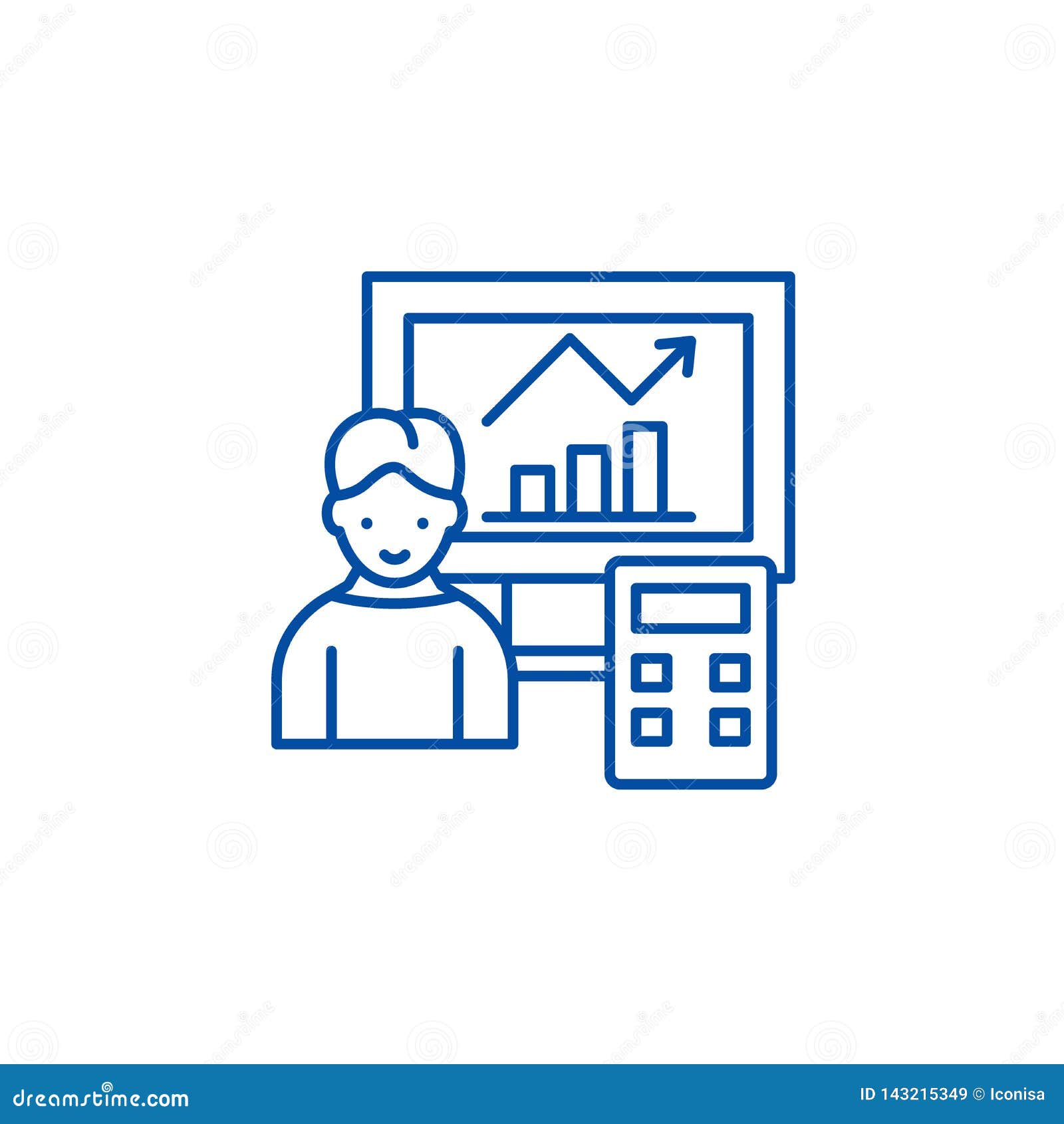 Data Analysis System Line Icon Concept. Data Analysis System Flat ...