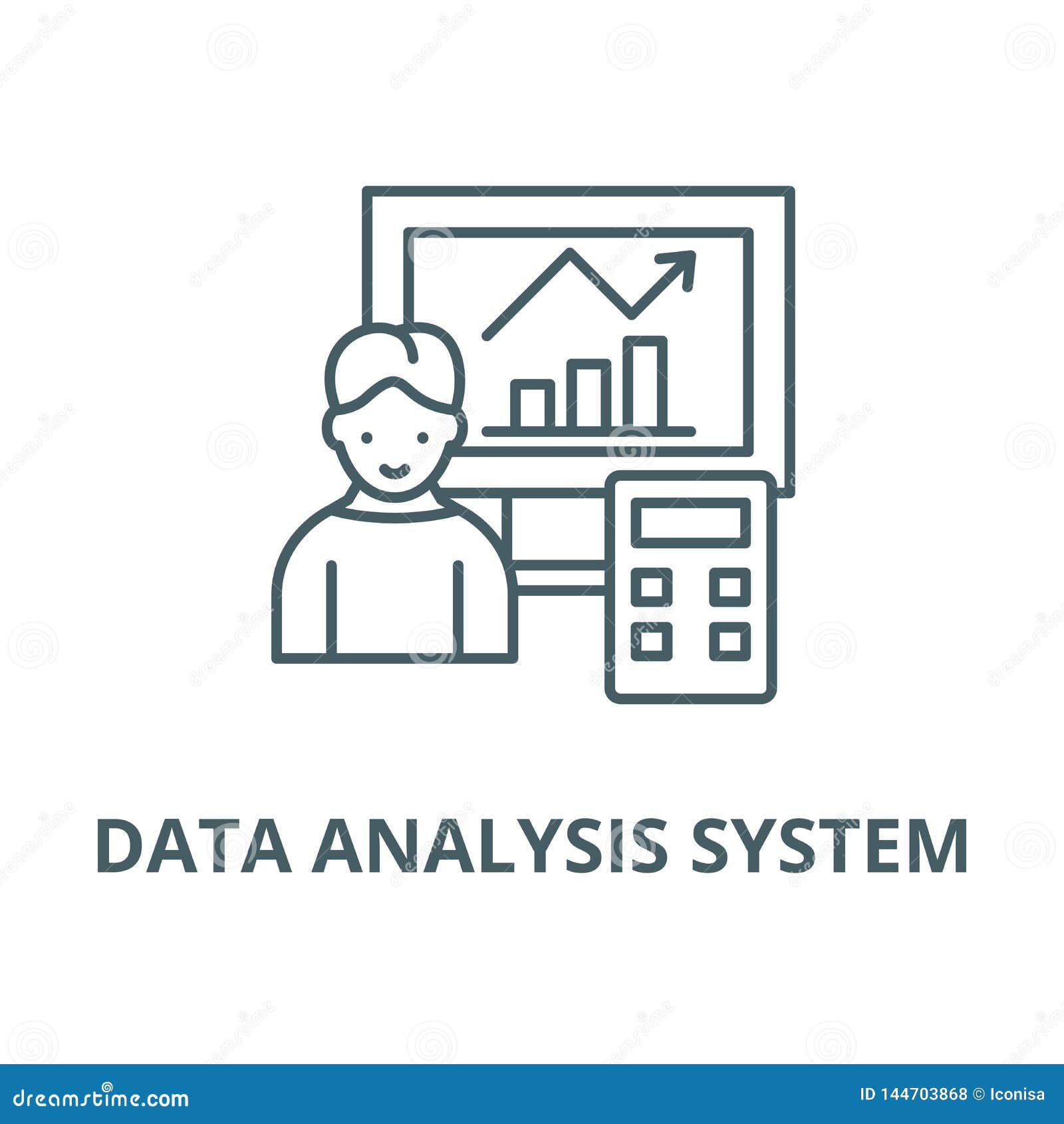 Data Analysis System Line Icon, Vector. Data Analysis System Outline ...