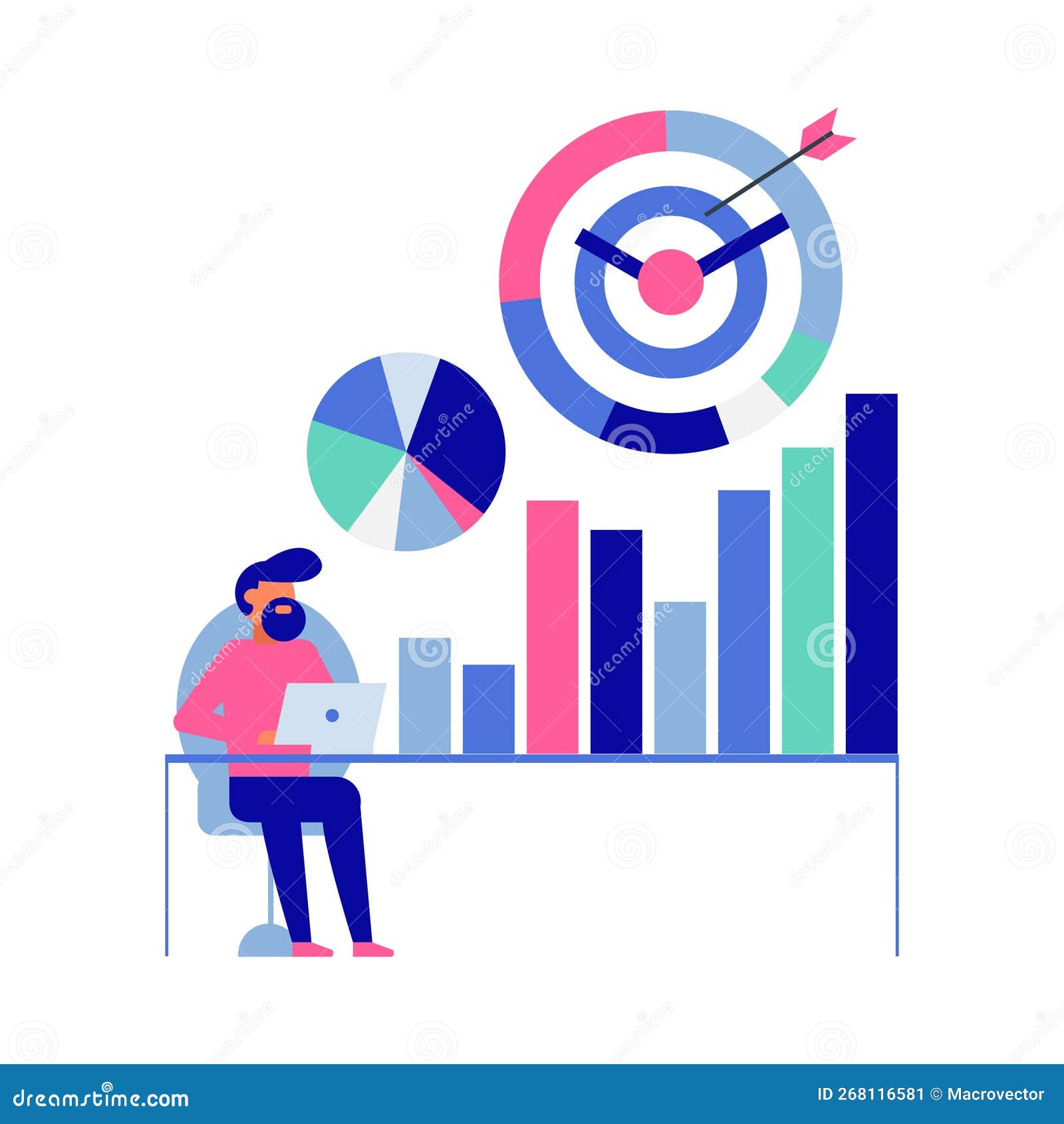 Data Analysis Targets Composition Stock Illustration - Illustration of ...