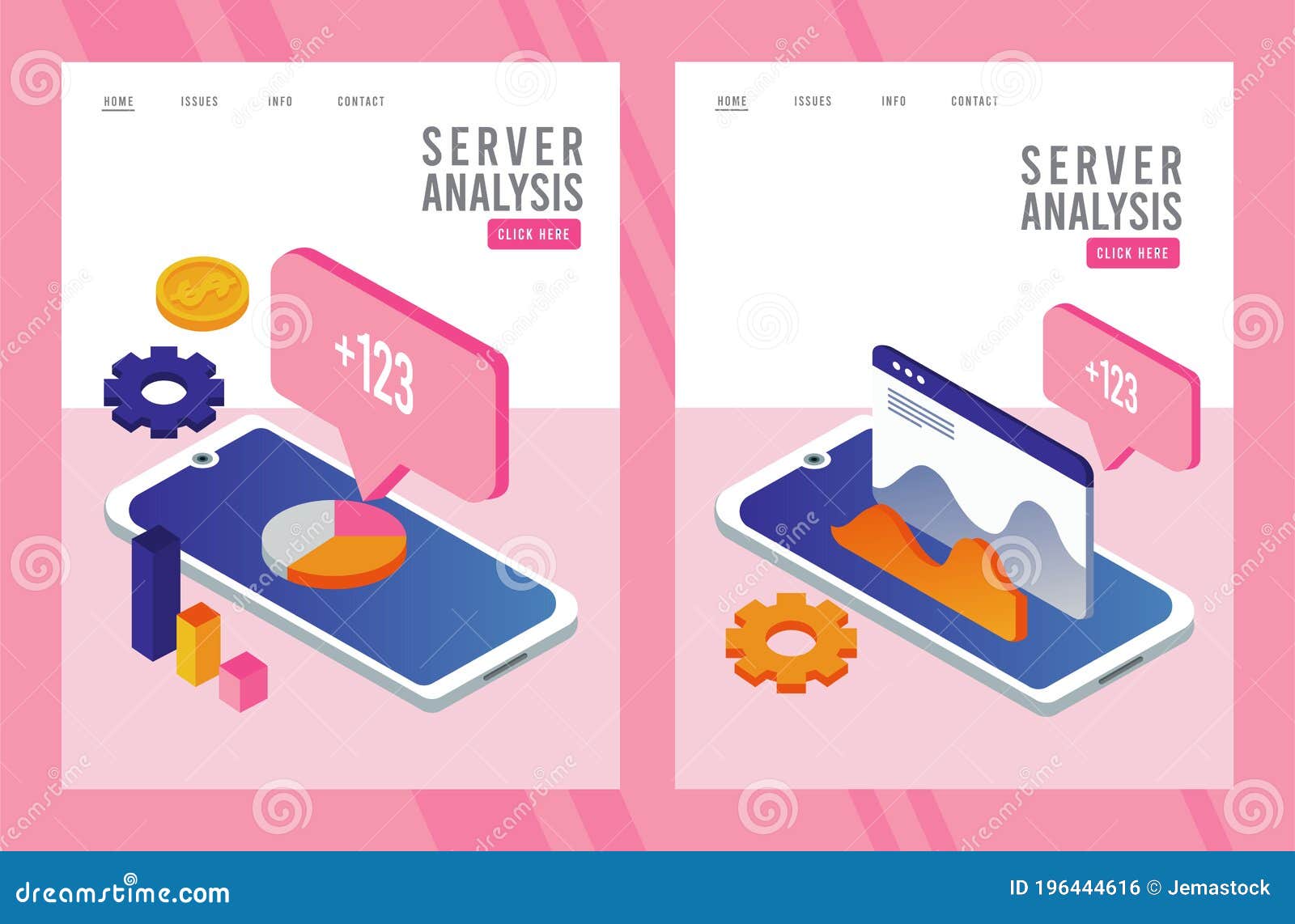 Data Analysis Technology with Smartphones and Statistics Stock Vector ...