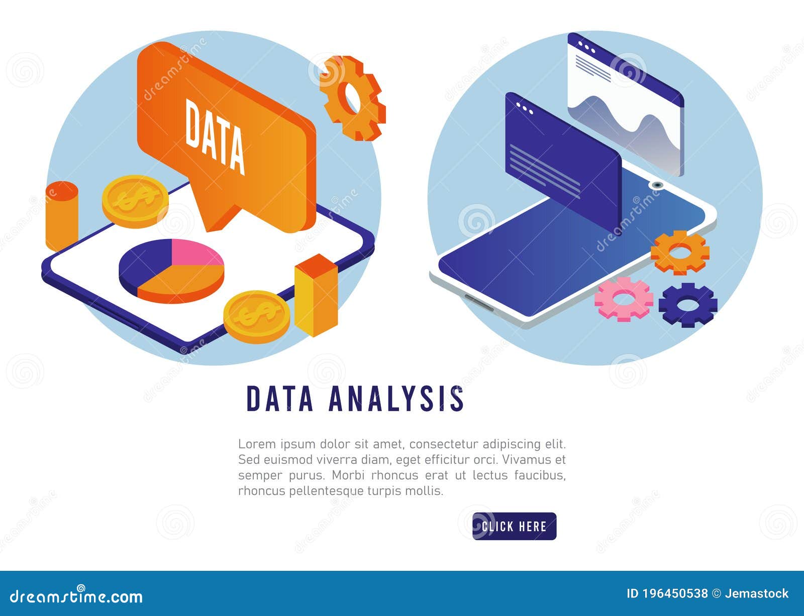 Data Analysis Technology with Tablet and Smartphone Devices Stock ...