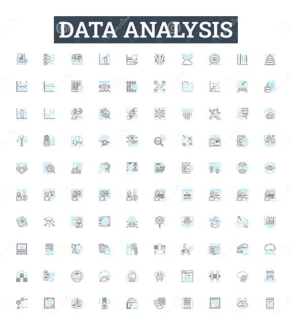 Data Analysis Vector Line Icons Set. Analytics, Mining, Exploration ...