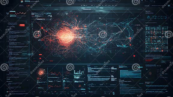 Data Analysis Visualization Digital Workspace Infographic Cyber Environment High-tech ...