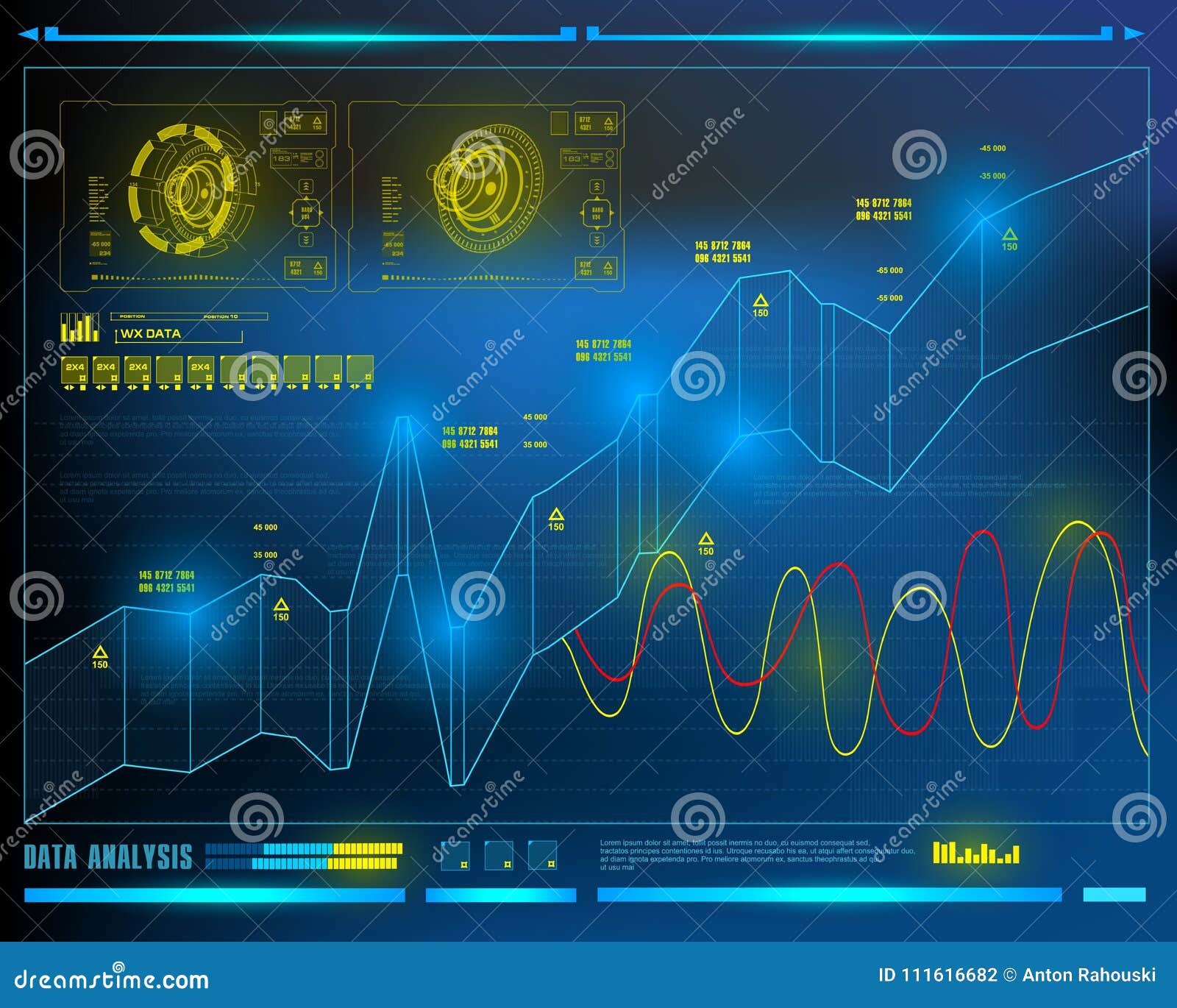 Data Analysis, Visualization Futuristic Infographic Information ...