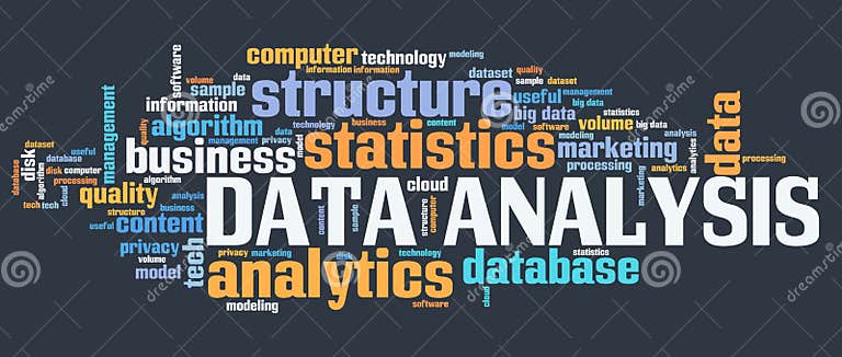 Data analysis word cloud stock illustration. Illustration of server ...