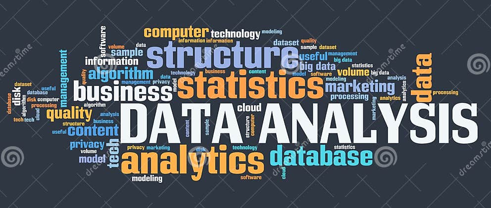 Data analysis word cloud stock illustration. Illustration of server ...