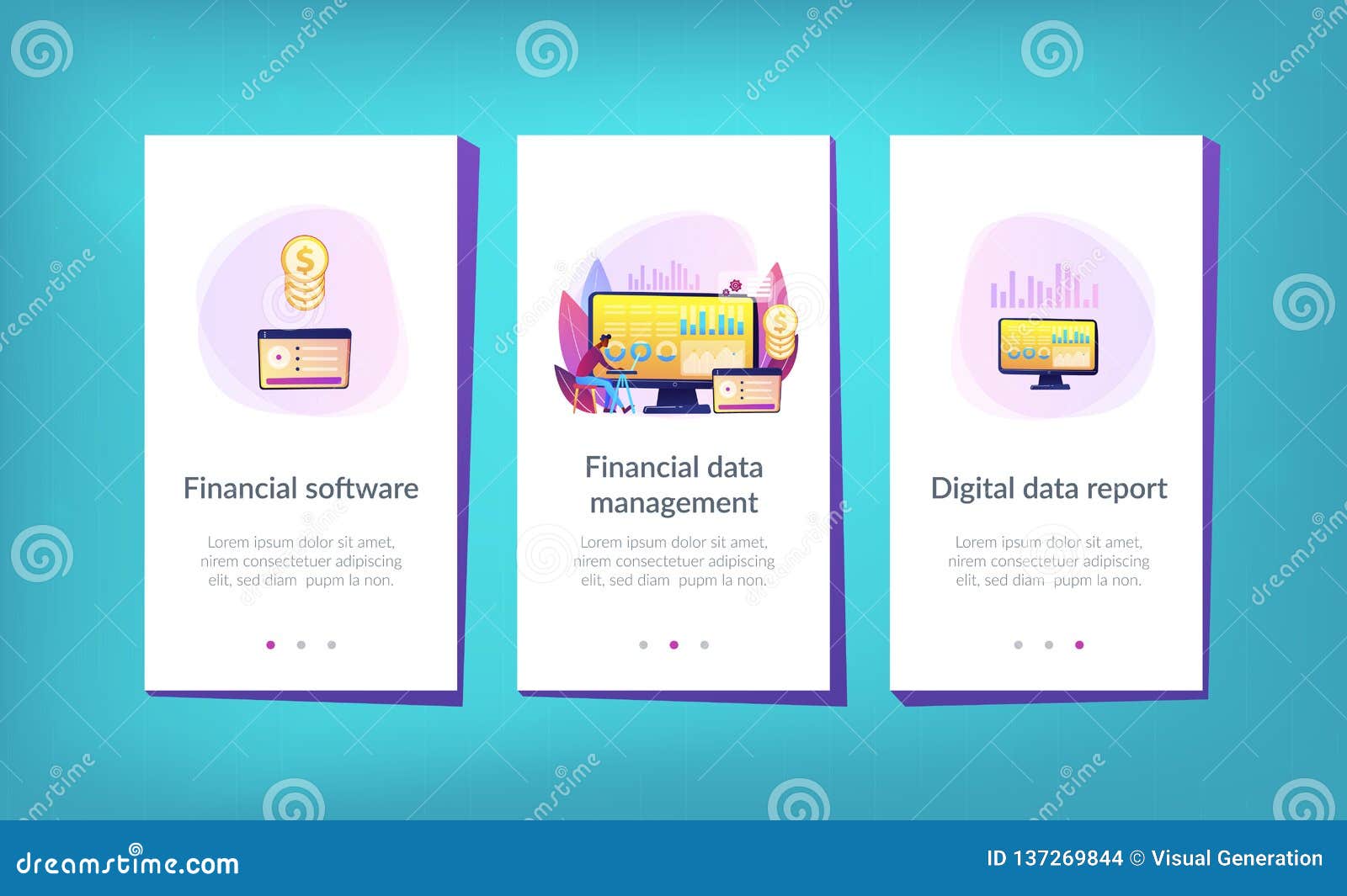 Financial Data Management App Interface Template. Stock Vector ...