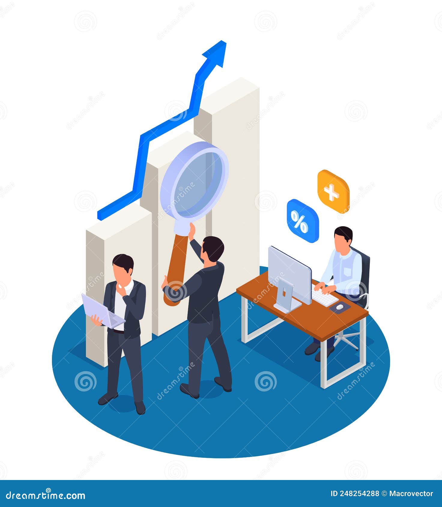 Data Analyst Isometric stock vector. Illustration of model - 248254288