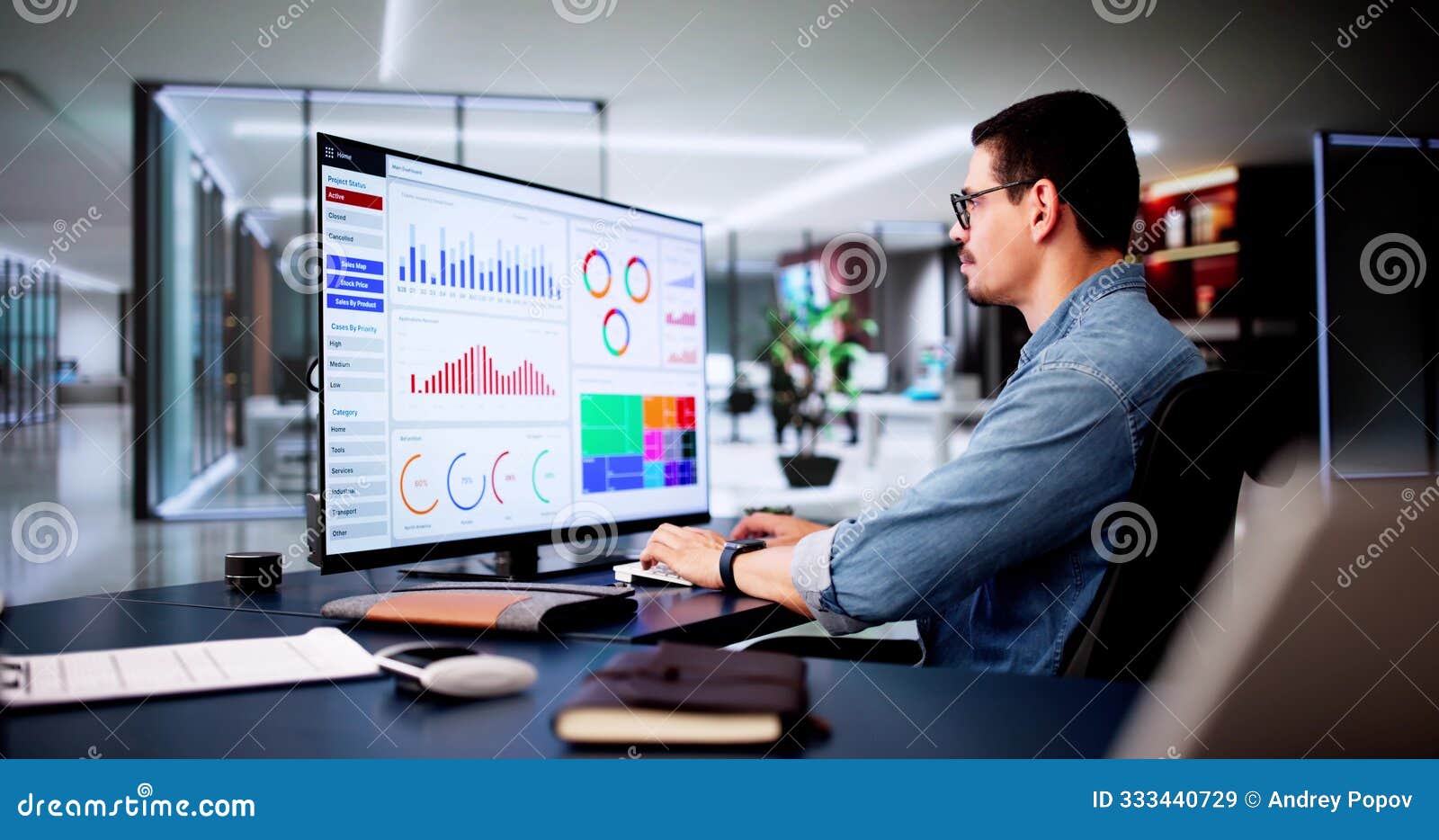 Data Analyst Mit Data Analytics KPI Stock Image - Image of computer ...