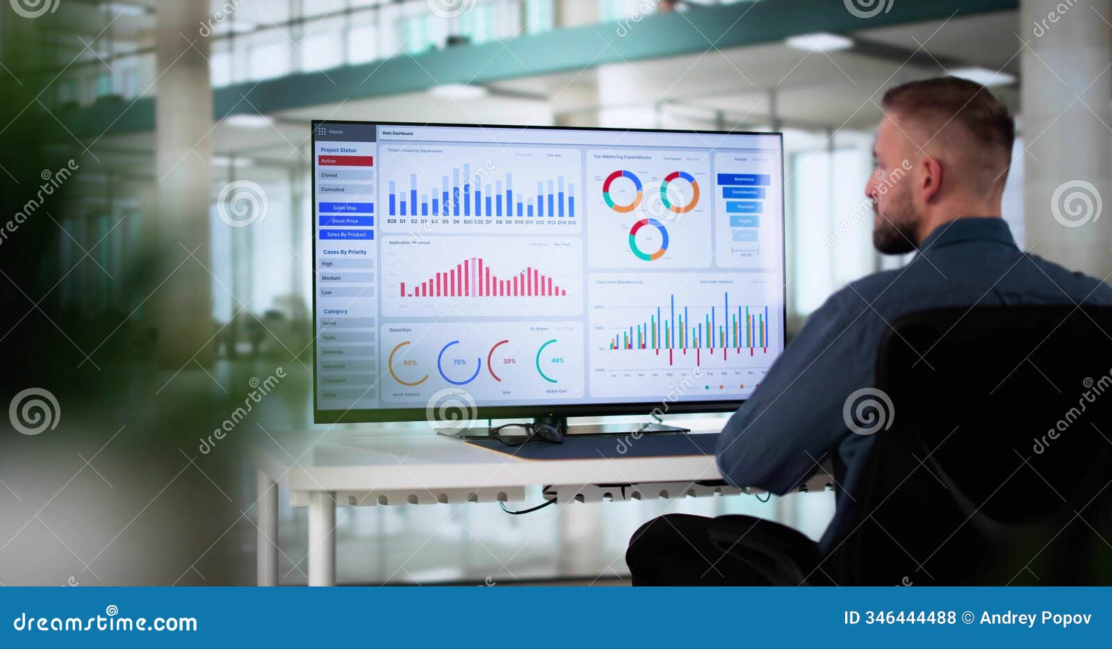 Data Analyst Using Data Analytics KPI Stock Photo - Image of invest ...