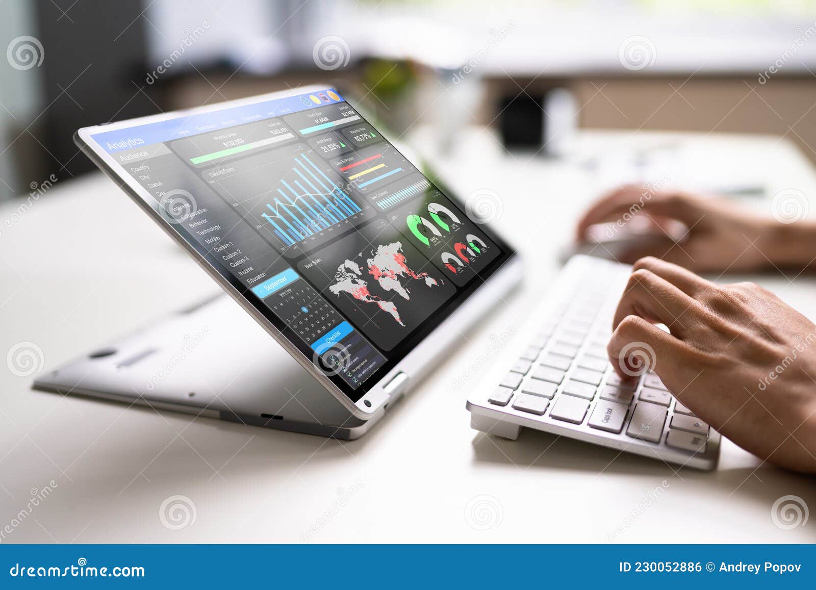 Data Analyst Using Data Analytics Dashboard Stock Photo - Image of ...