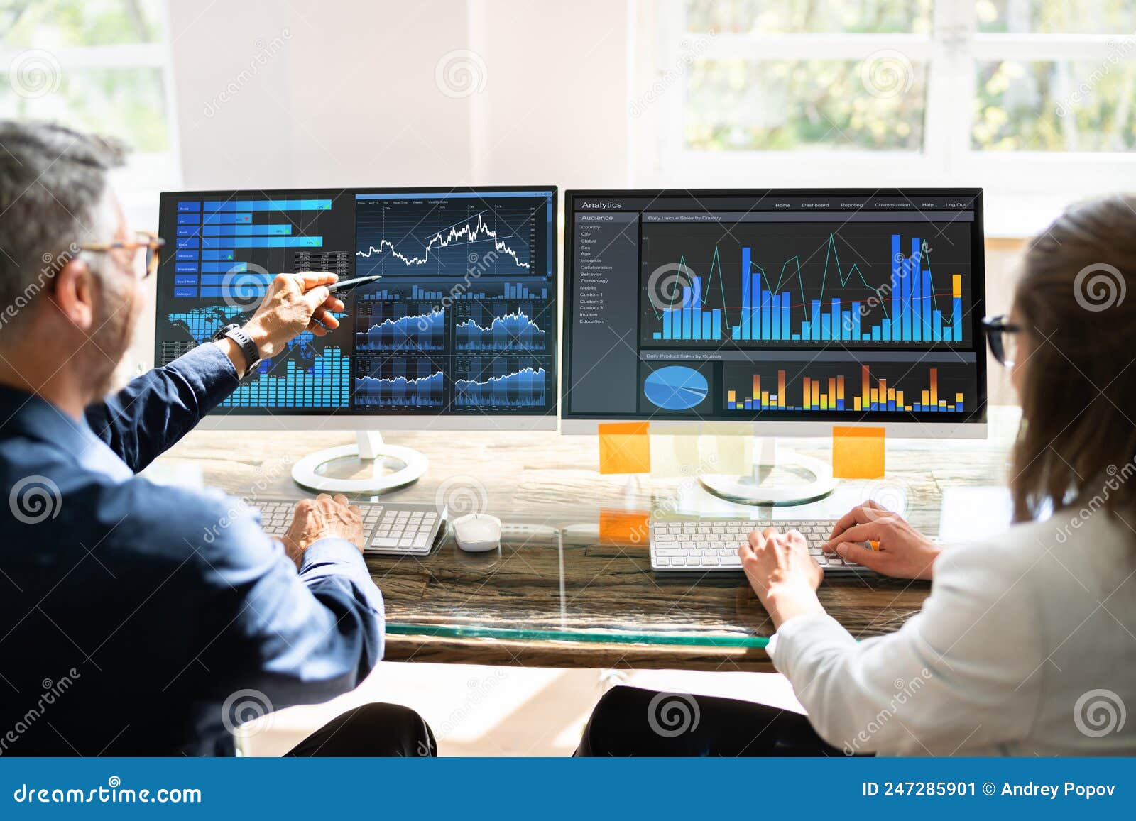 Data Analyst Using Data Analytics KPI Stock Image - Image of strategy ...