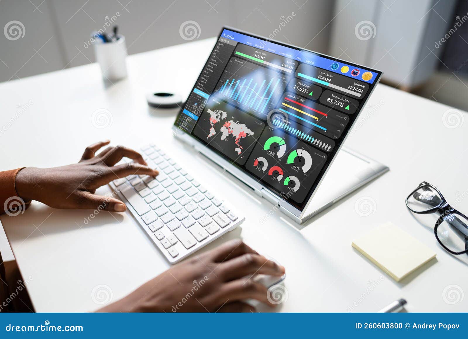 Data Analyst Using Data Analytics KPI Stock Photo - Image of office ... Data Analyst Using Data Analytics KPI Stock Photo - Image of office ...