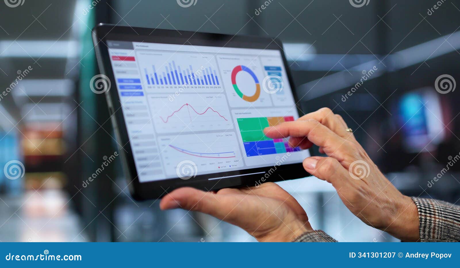 Data Analyst Working On Business Analytics Dashboard With Charts ...
