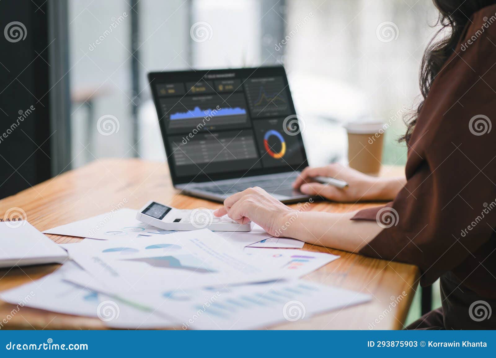The Data Analyst Woman Working on a Business Analytics Dashboard ...