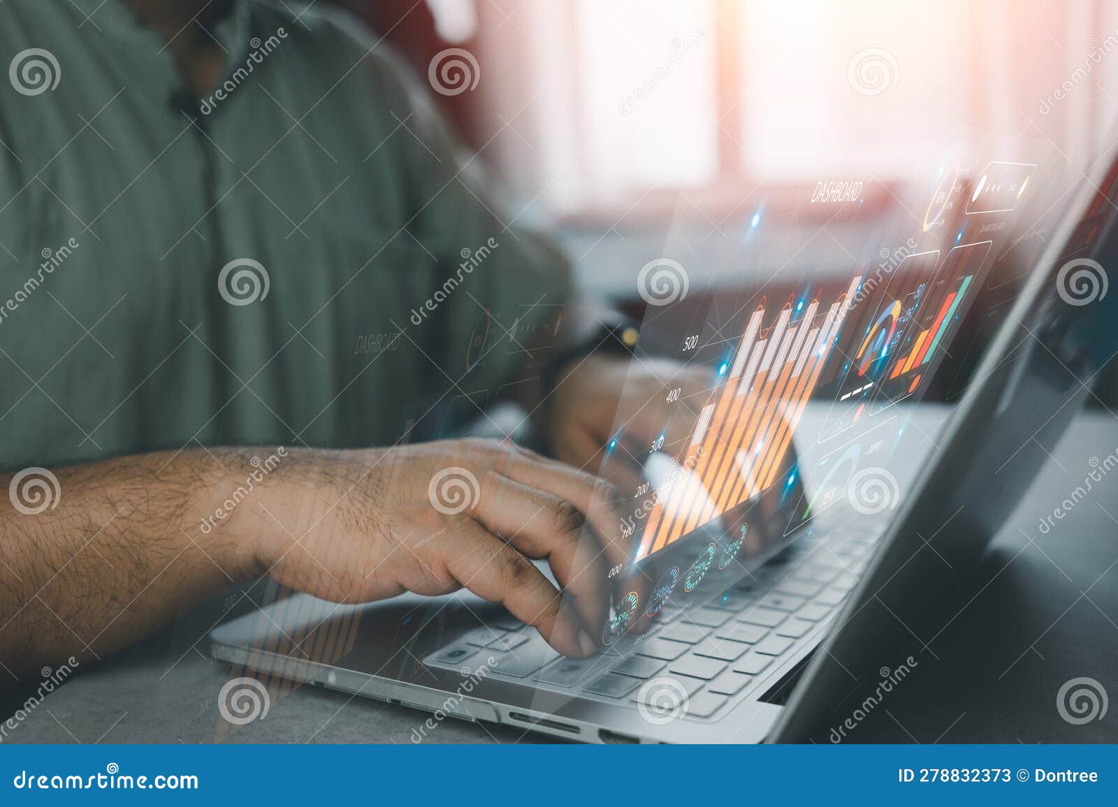 Data Analyst Working on Business Analytics Dashboard with Charts, and ...