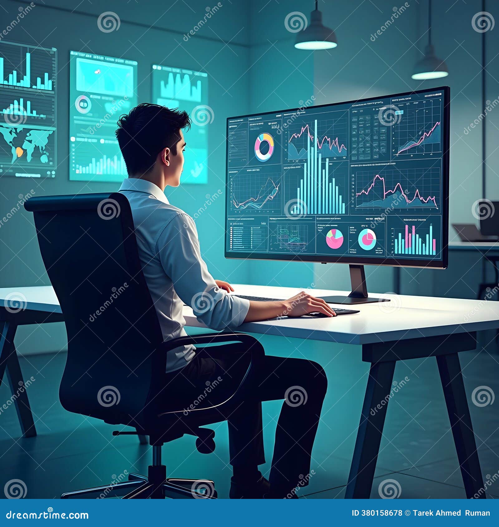 Analyzing Charts And Graphs On Smartphone For Data Review. Online ...