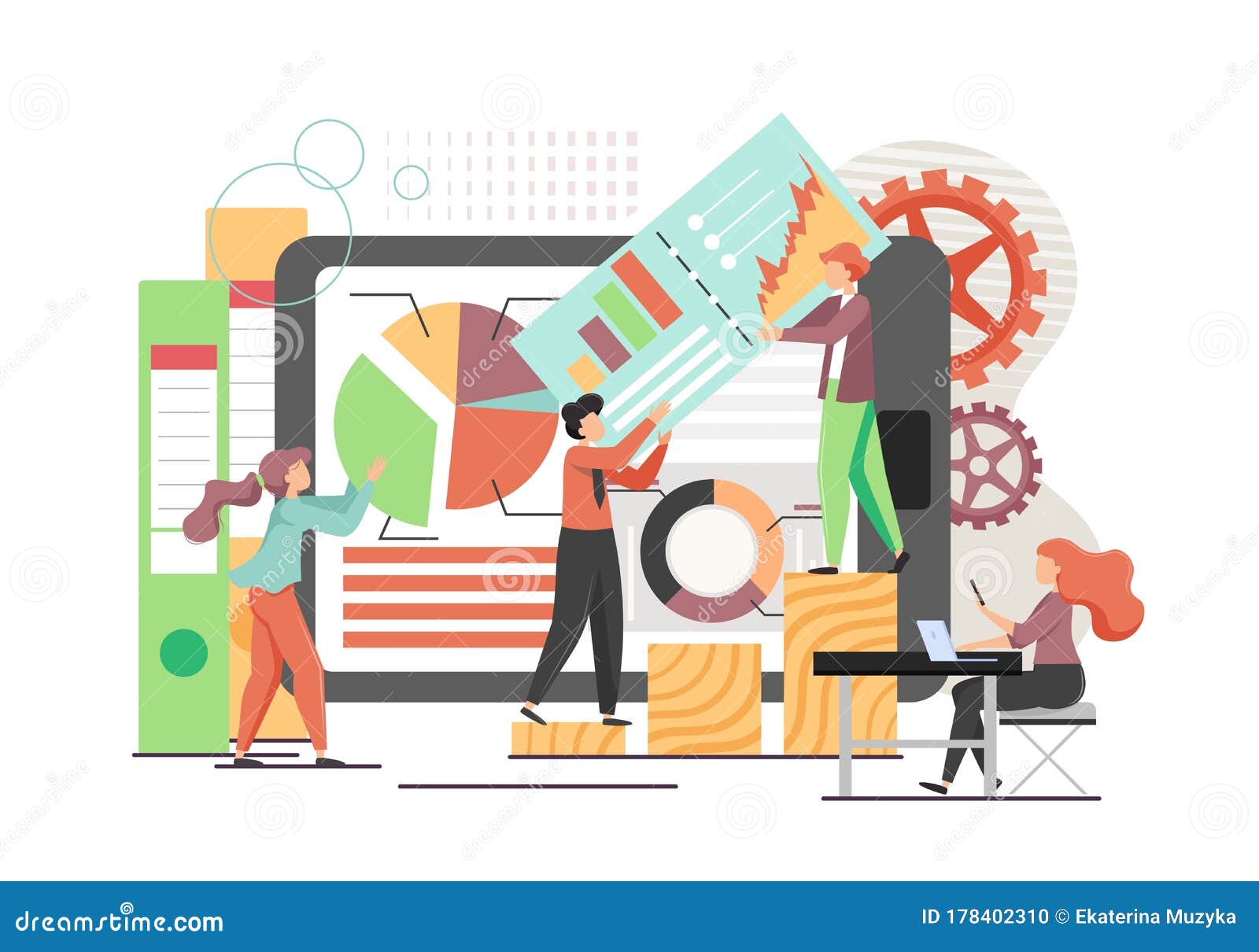 Data Analysts, Vector Flat Style Design Illustration Stock Vector ...