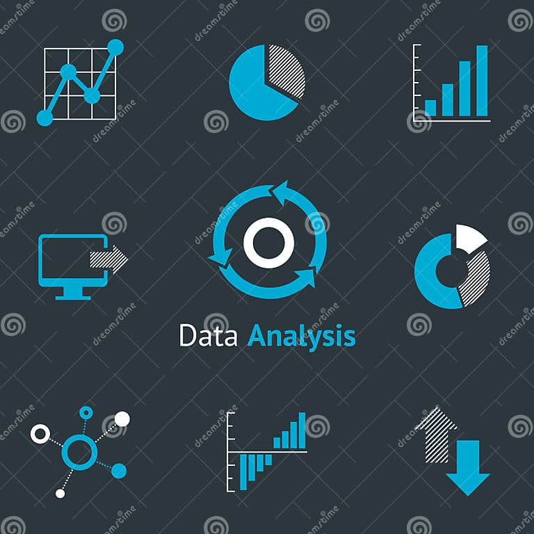 Data analytic icons stock vector. Illustration of link - 52483026