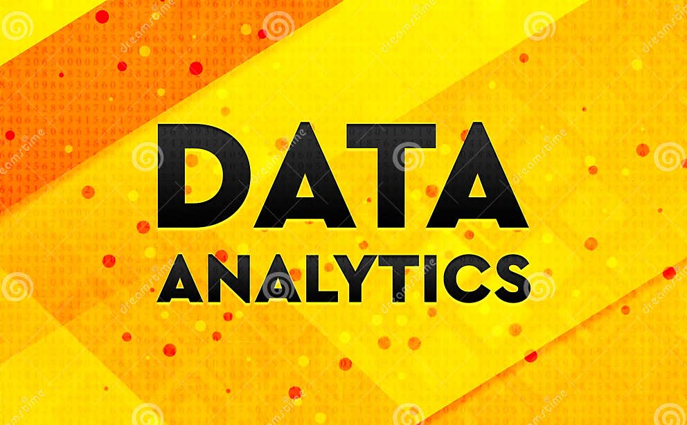 Data Analytics Abstract Digital Banner Yellow Background Stock ...