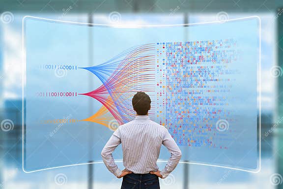 Data Analytics and AI Technology. Data Science and Big Data. Scientist Analysing Complex Data ...