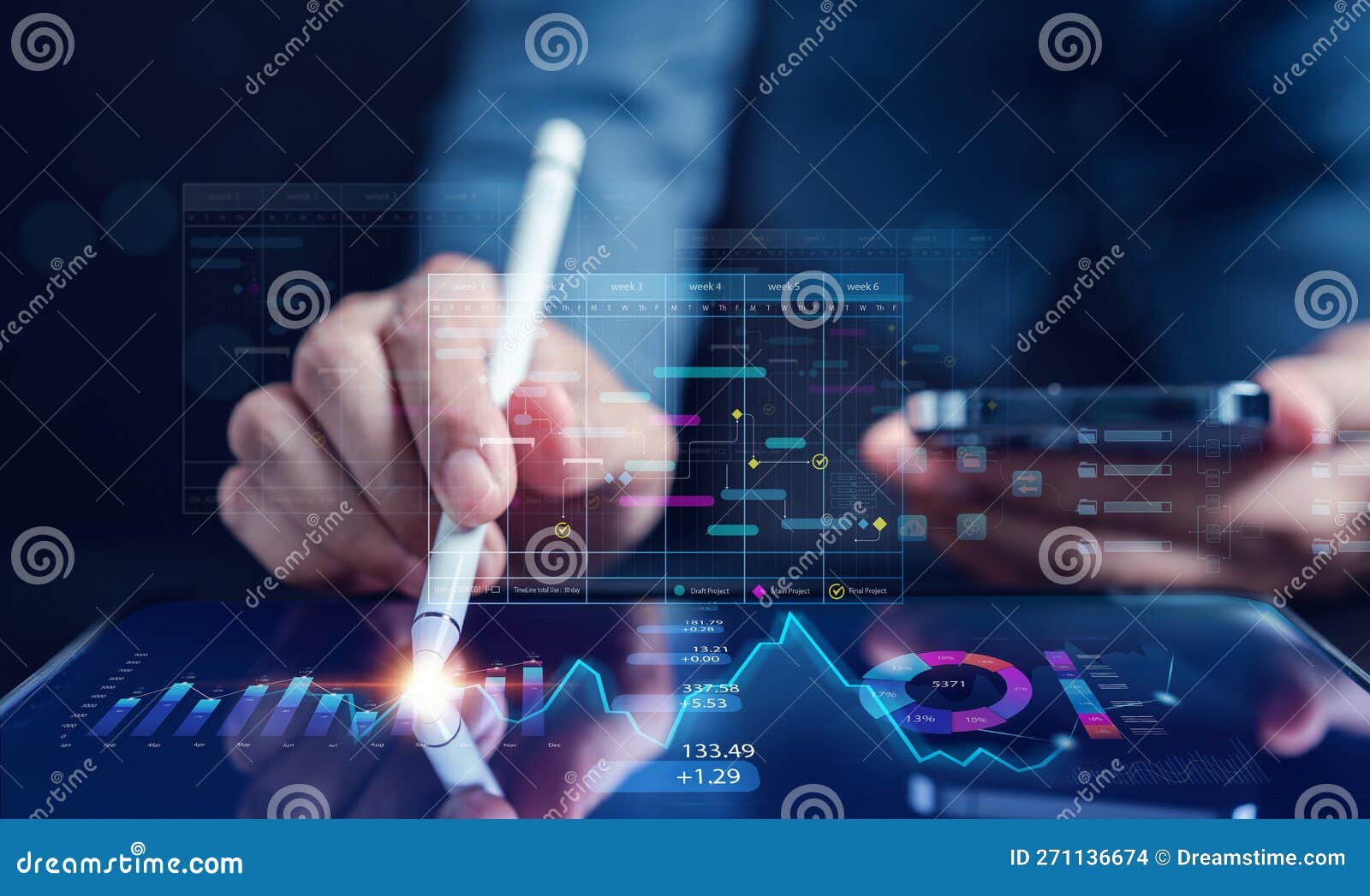 Data Analytics and Analyst Working with Computer in Business Management ...